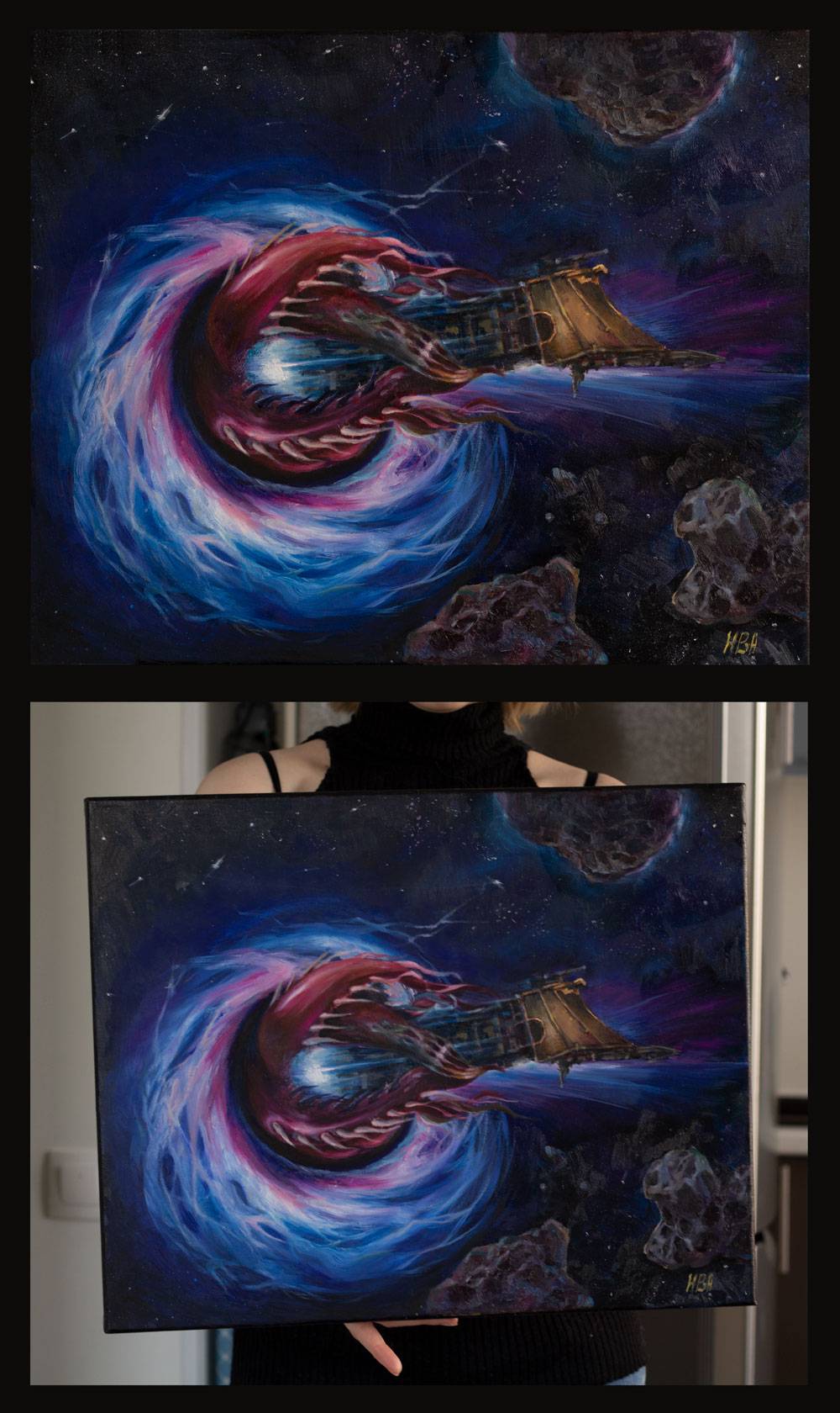 "Escape from Warp", oil painting | Scrolller