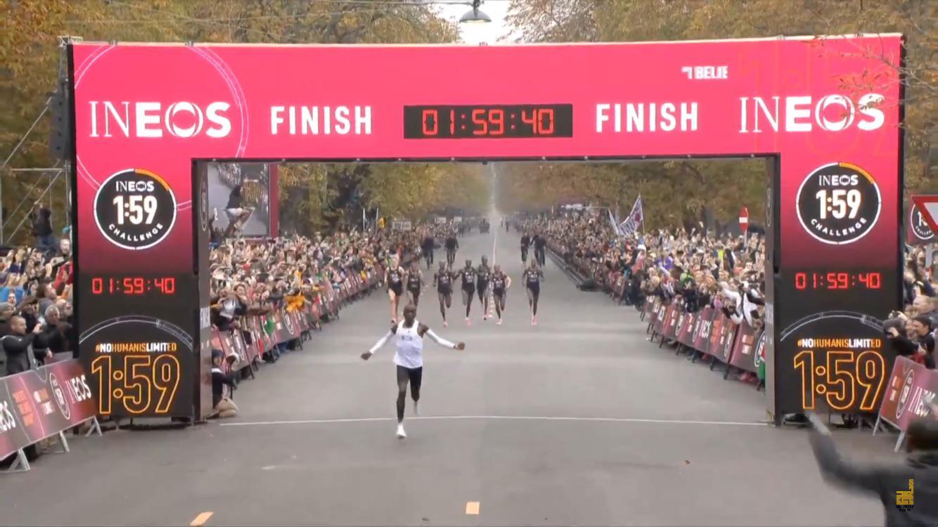 Eulid Kipchoge becomes the first man to ever run a sub 2 hour marathon | Scrolller