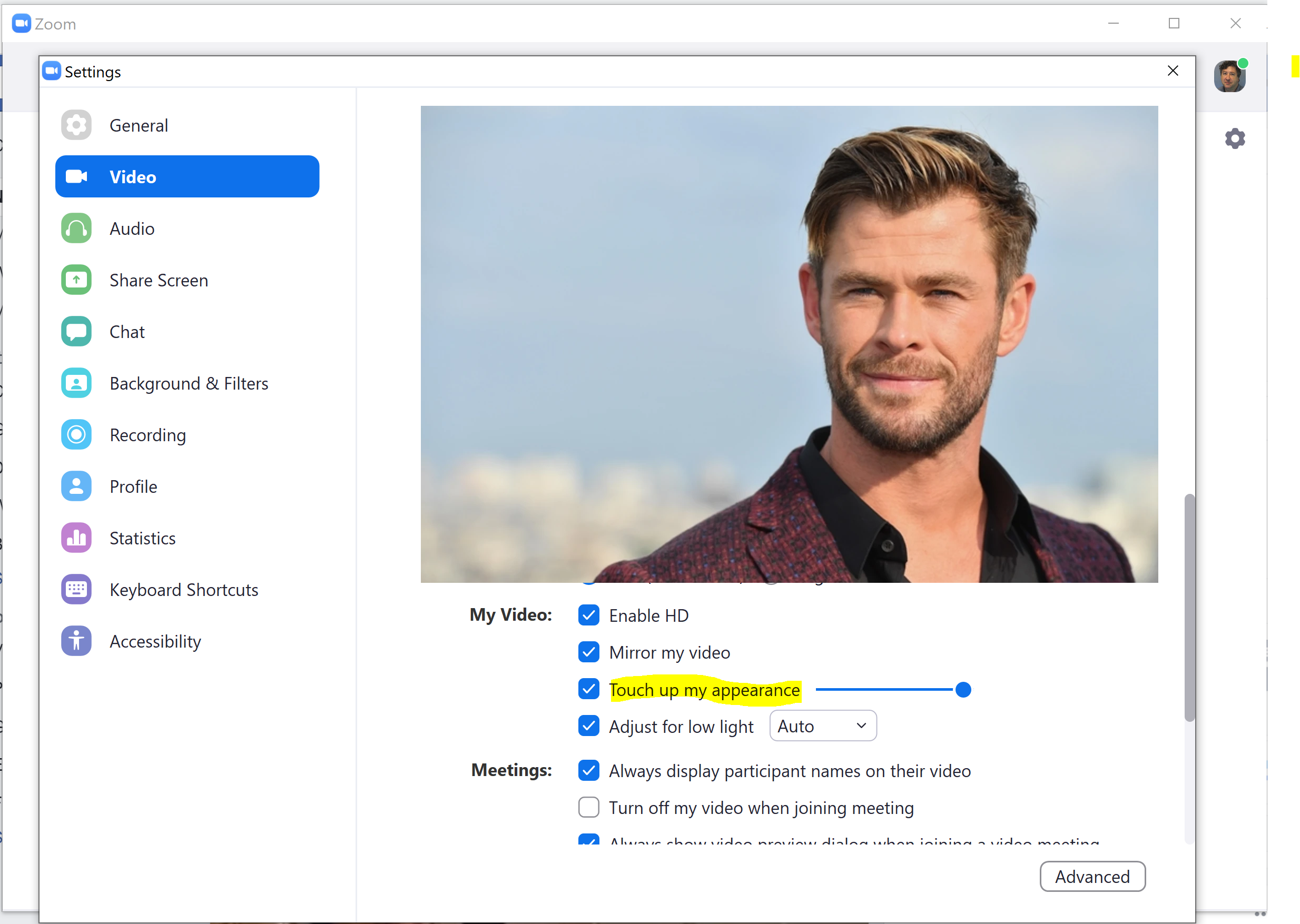 Ever wondered what happens when you turn Zoom's "Touch up my appearance" slider all the way ...