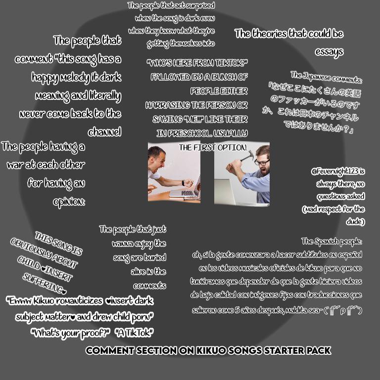 Every comment section on a Kikuo music video starter pack | Scrolller