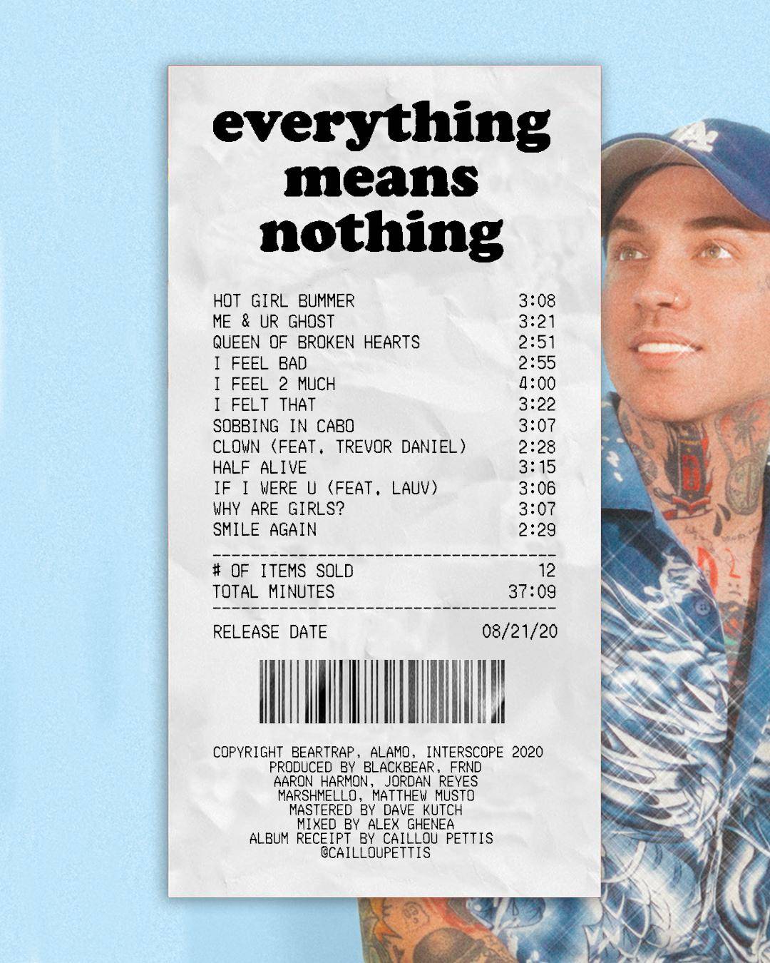 Everything Means Nothing Album Receipt | Scrolller