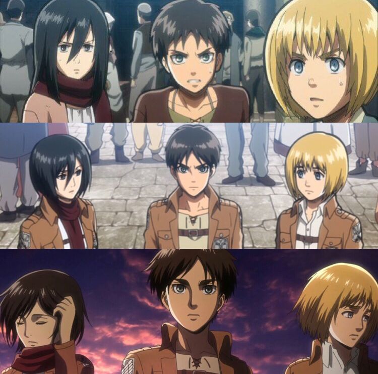 Evolution of Mikasa, Eren, and Armin | Scrolller