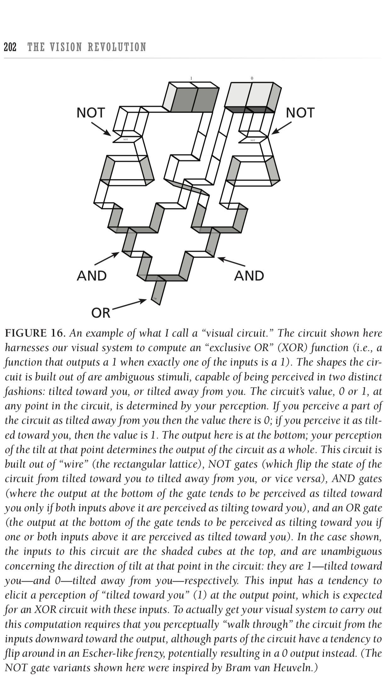 Example “visual circuit” using visual stimuli and illusions to trick ...