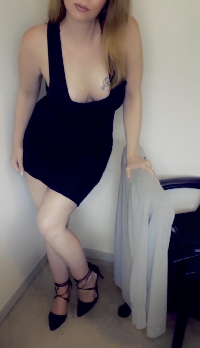 (F) Strappy heels, fitted dress, killer cleavage for today’s meeting. Just making sure that you ...