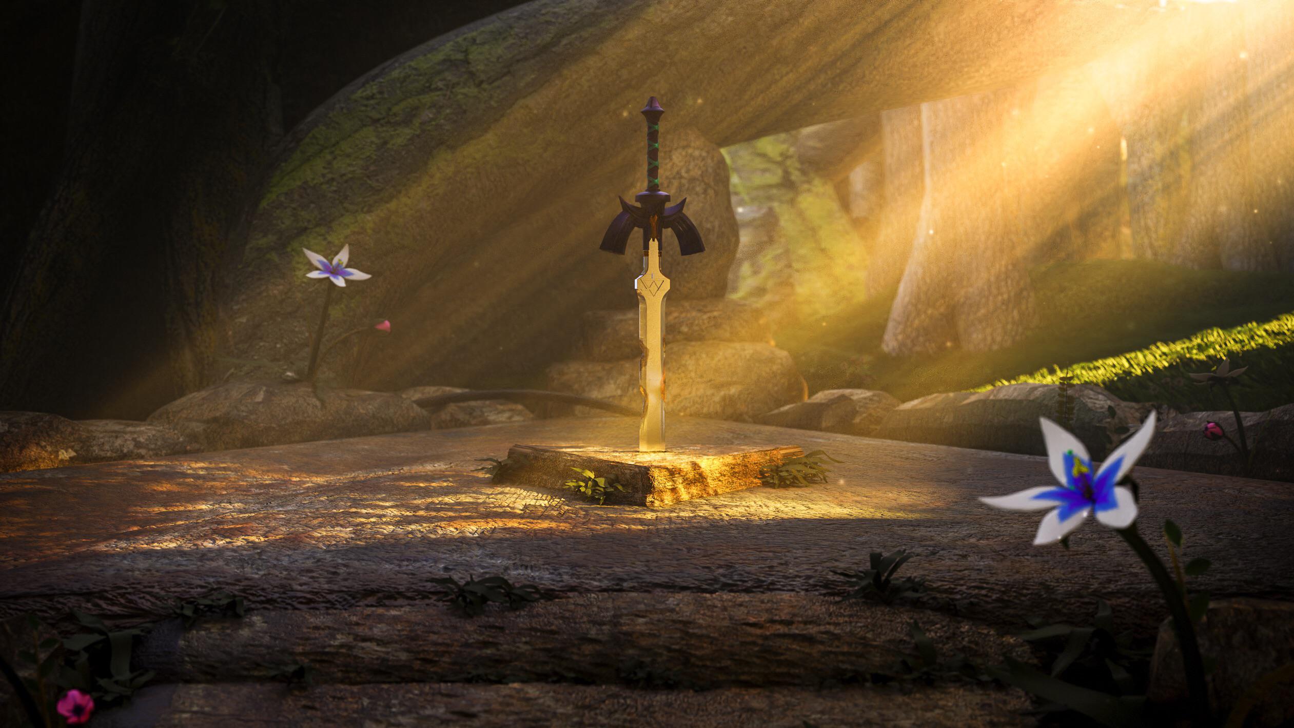 Fan art based on the Master Sword scene in BOTW. | Scrolller