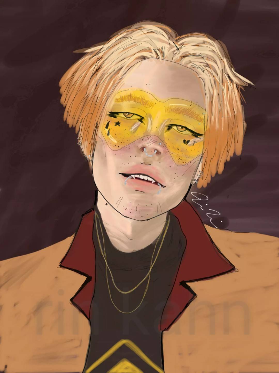 Fanart i made of Hawks if he were an e-boy, its my very first so please be gentle im kind of ...
