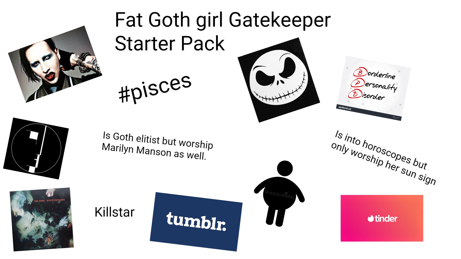 Fat Goth girl Gatekeeper Starter Pack | Scrolller