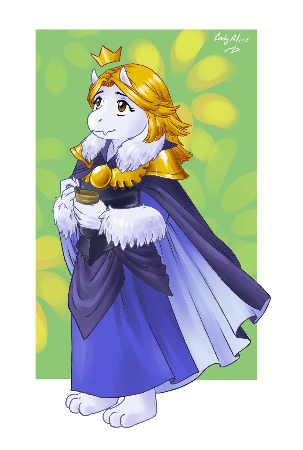 Female asgore drinking her tea | Scrolller