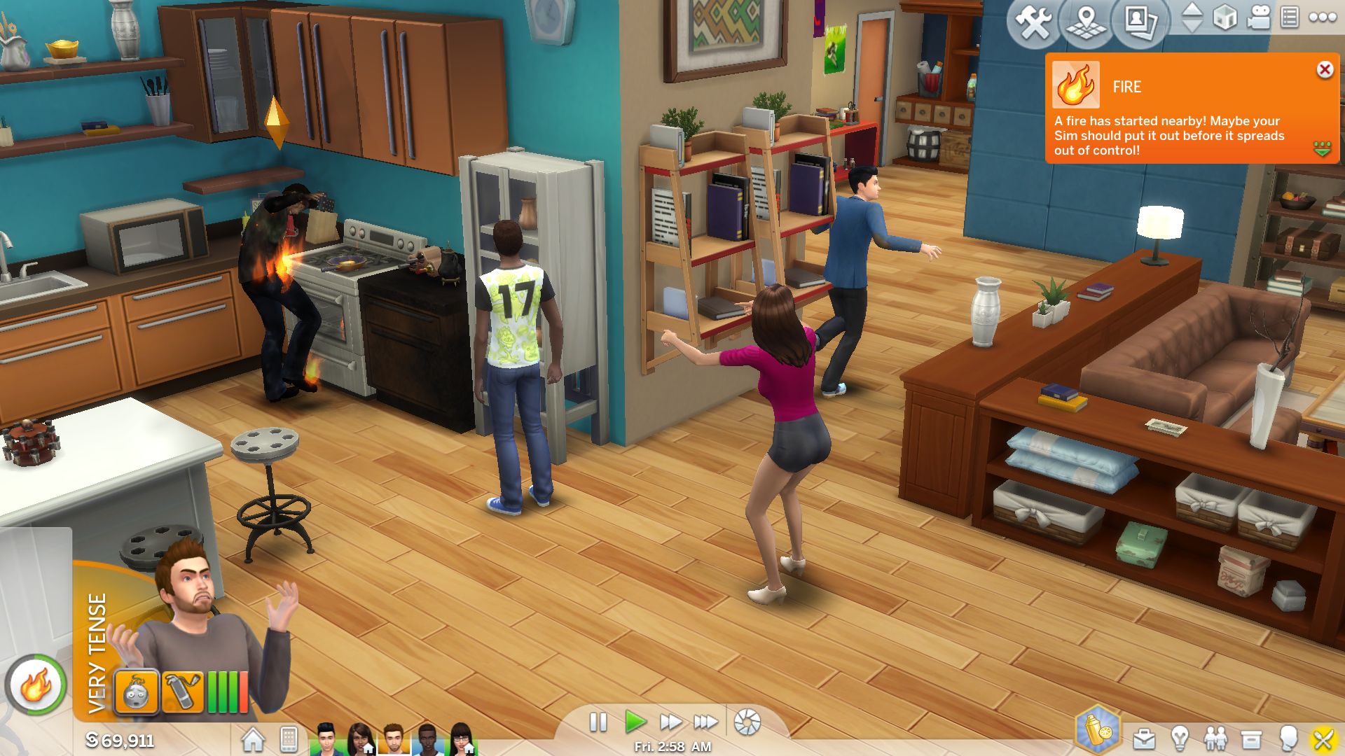 Finally finished building the loft and the very first thing that happens is Nick starts a fire ...