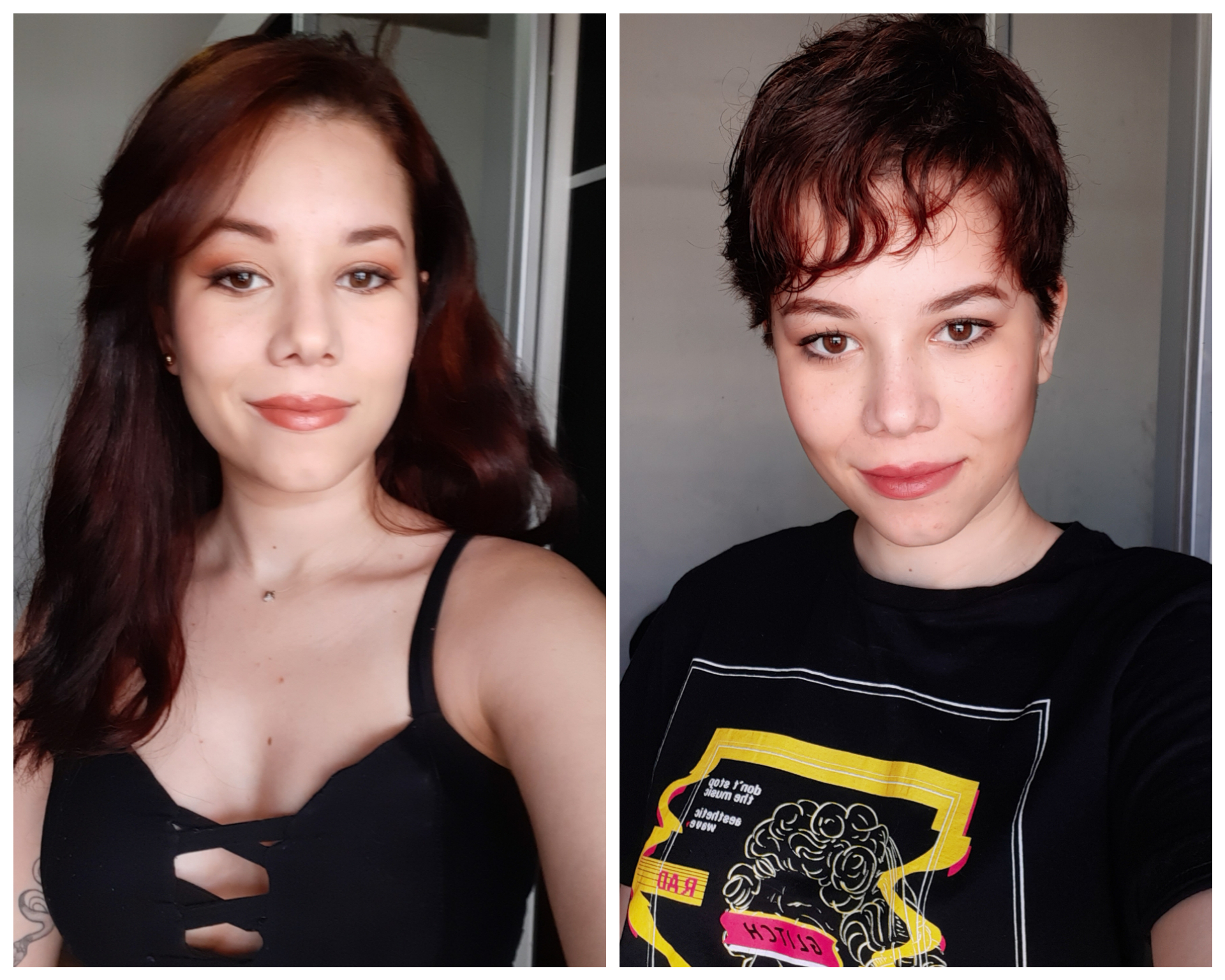 Finally got my pixie and honestly I think it goes so much better with my face structure! Short ...