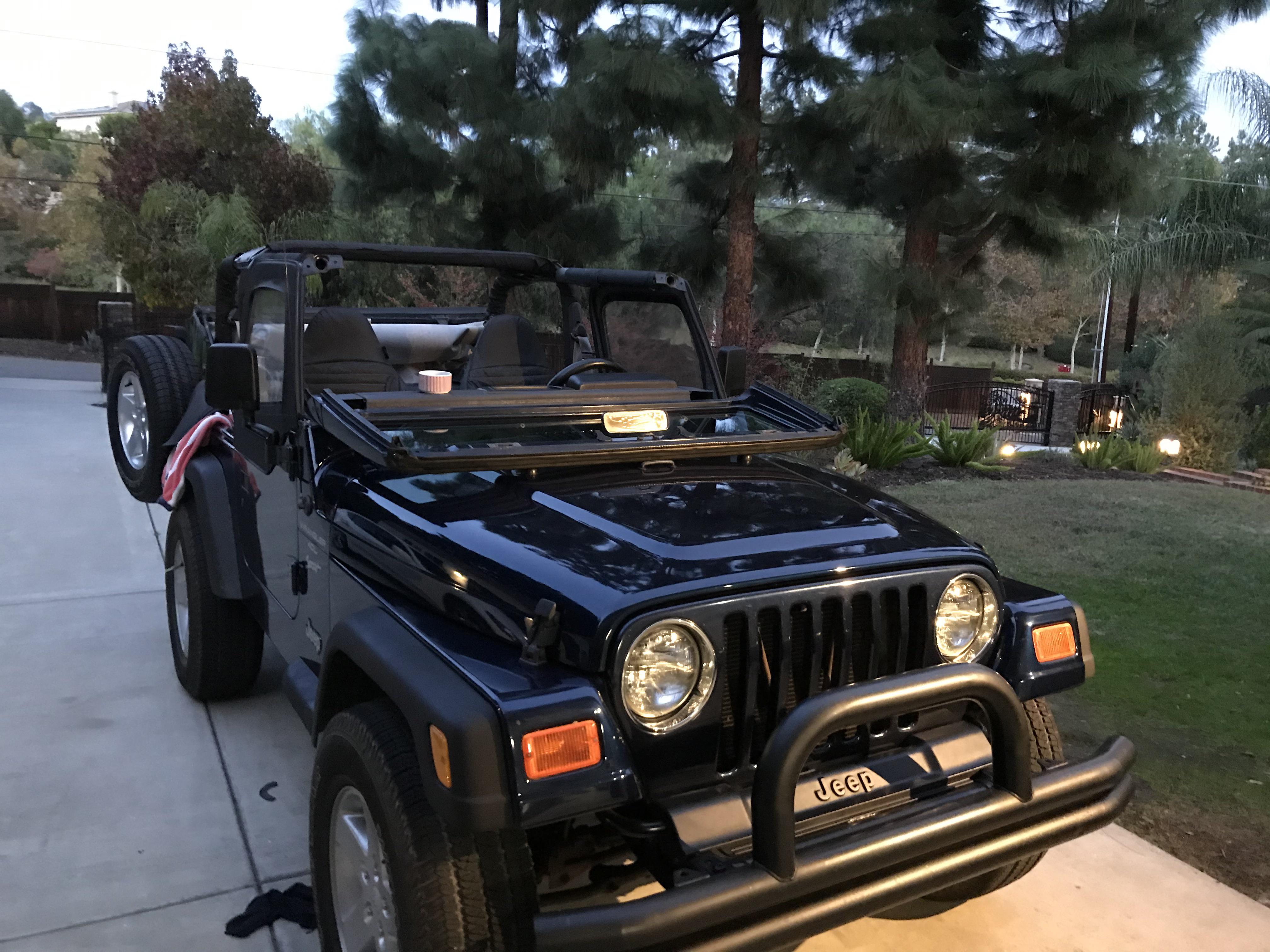 Finally tried folding the windshield down on my TJ | Scrolller