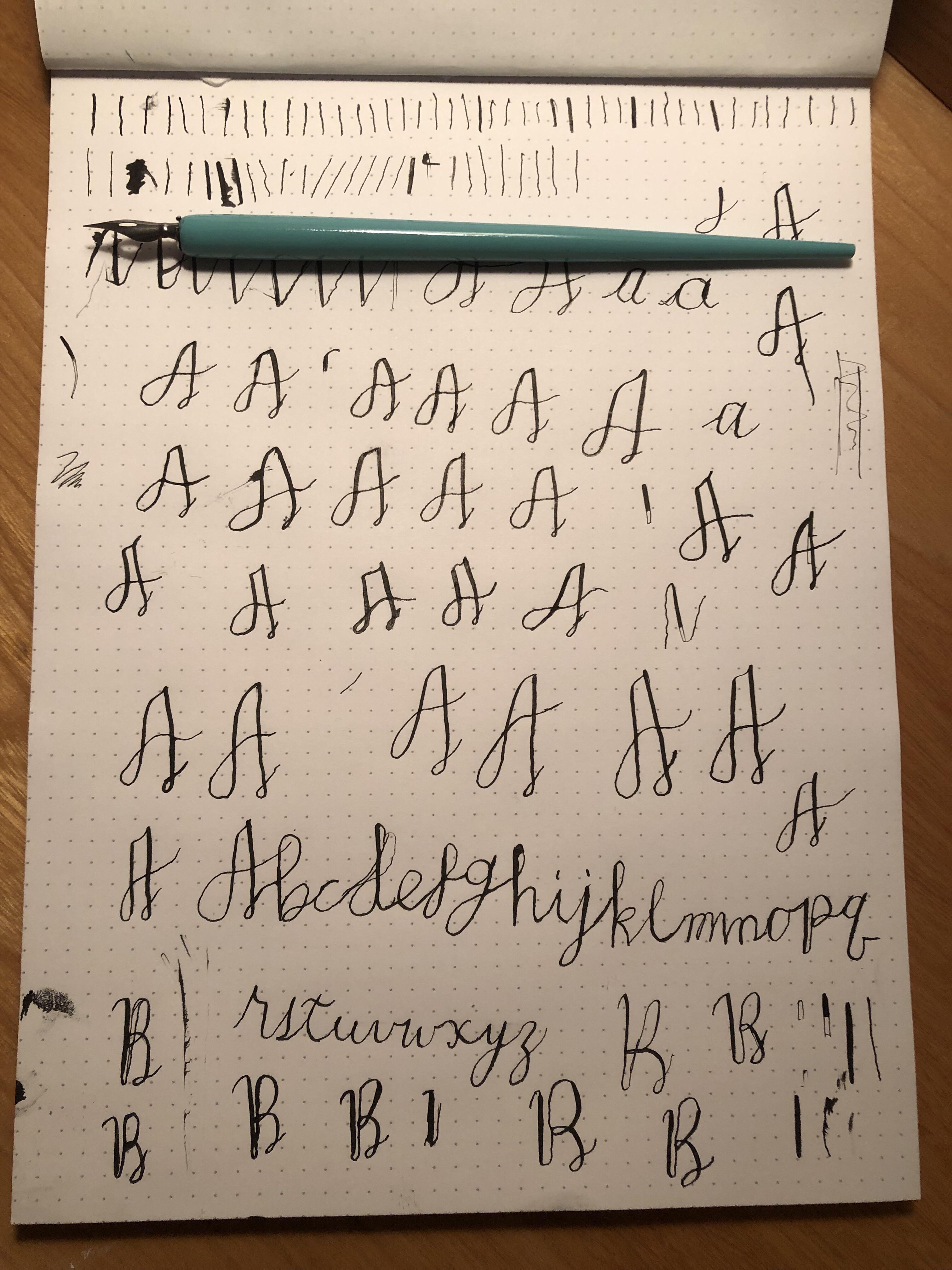 First day go learning/practicing calligraphy...I already loooove it!! | Scrolller