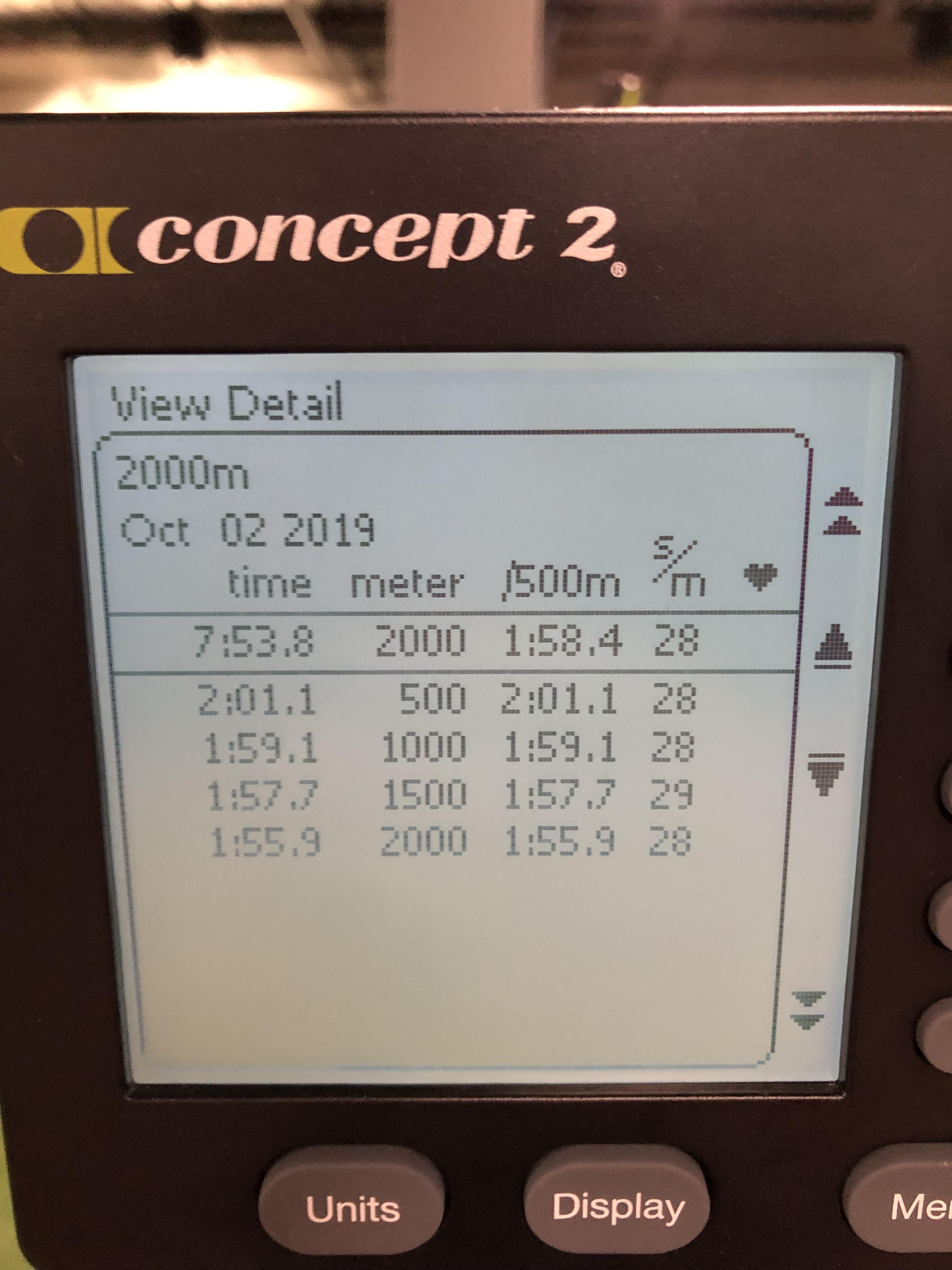First ever 2k row (total rowing experience 30 days in my life). This sub really inspired me 30 ...