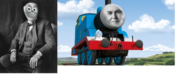First ever face swap. Thomas Edison and Thomas the Train | Scrolller