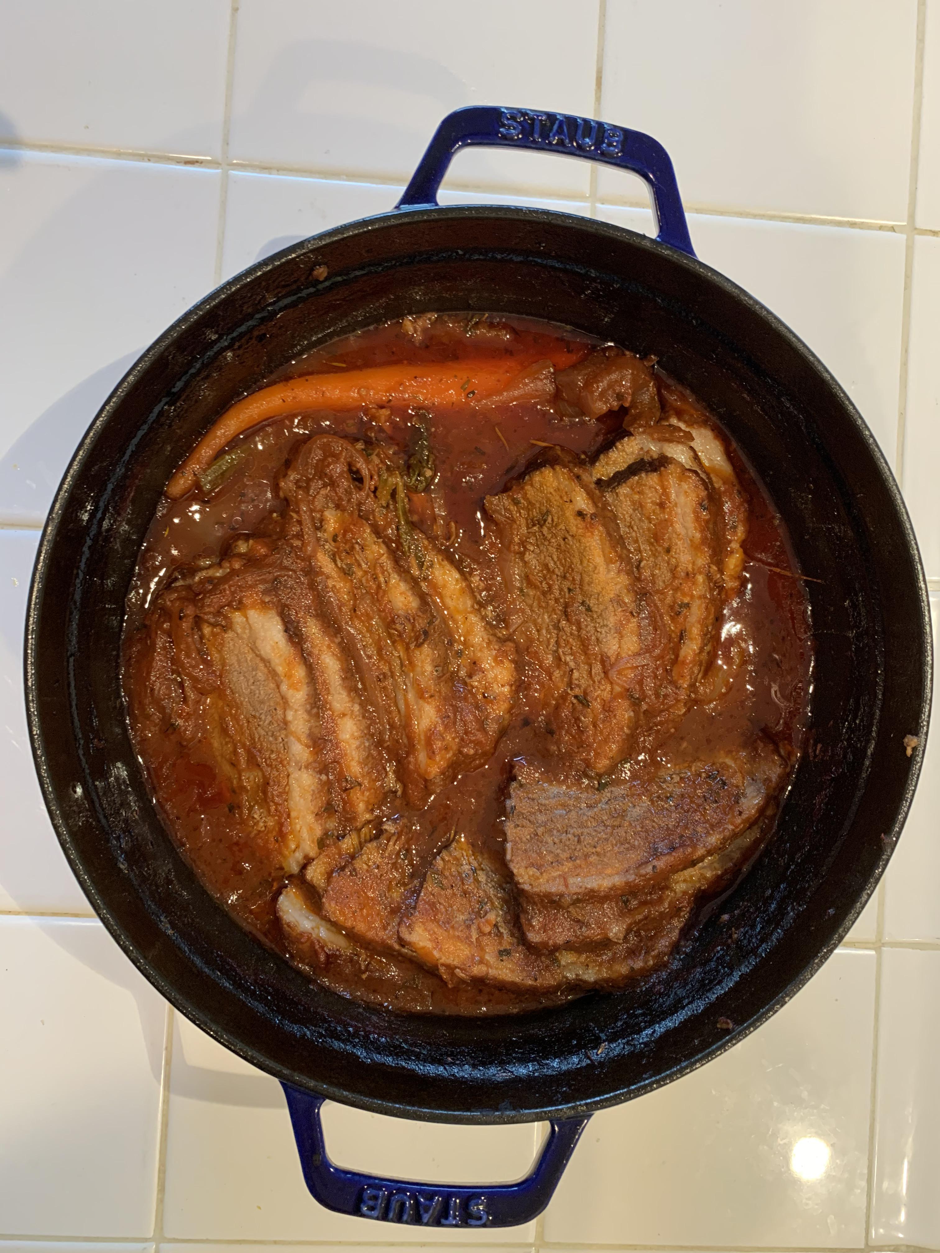 First time cooking in a dutch oven! Beef brisket! | Scrolller