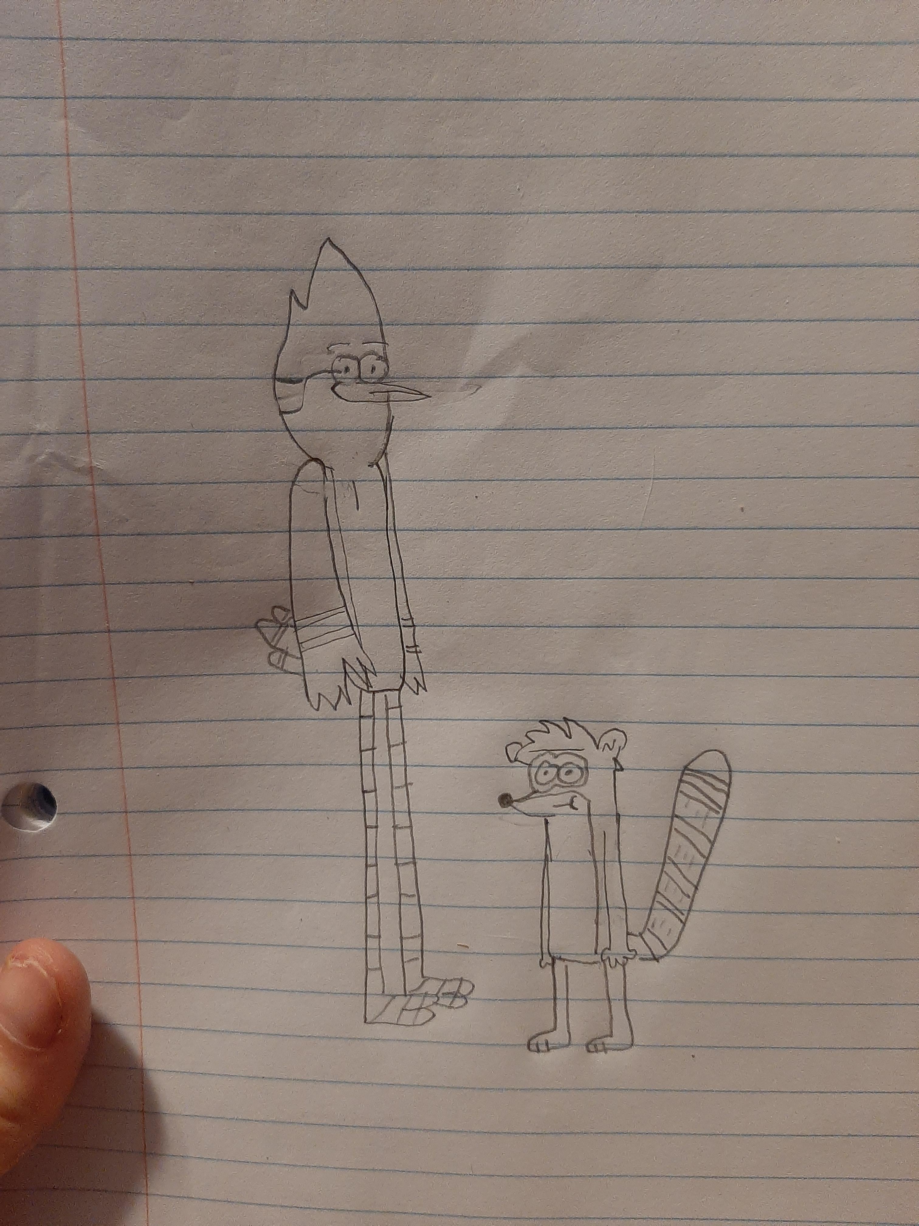 First time drawing mordecai and Rigby | Scrolller