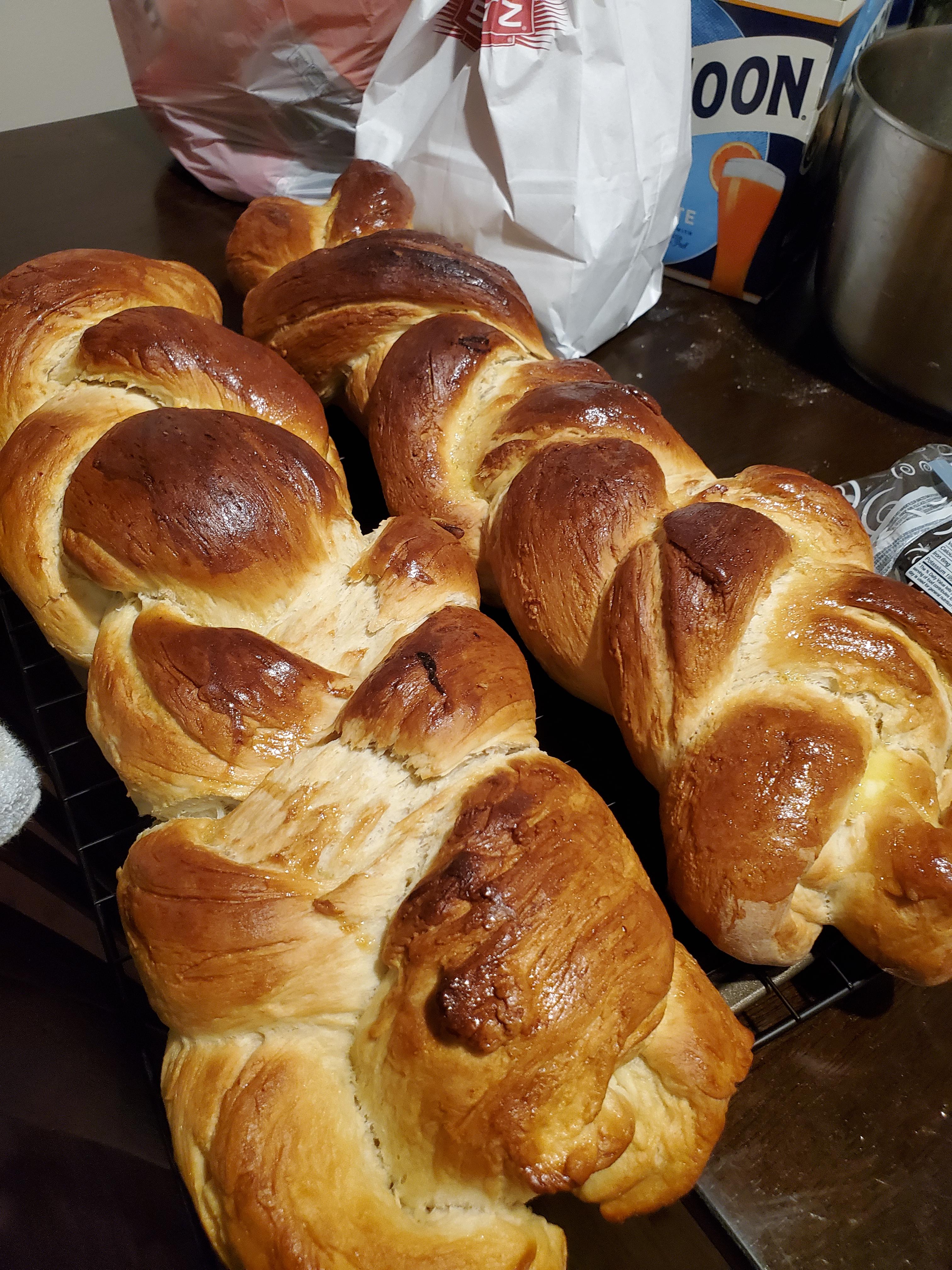 First time making bread, I decided to try a three strand challah. | Scrolller
