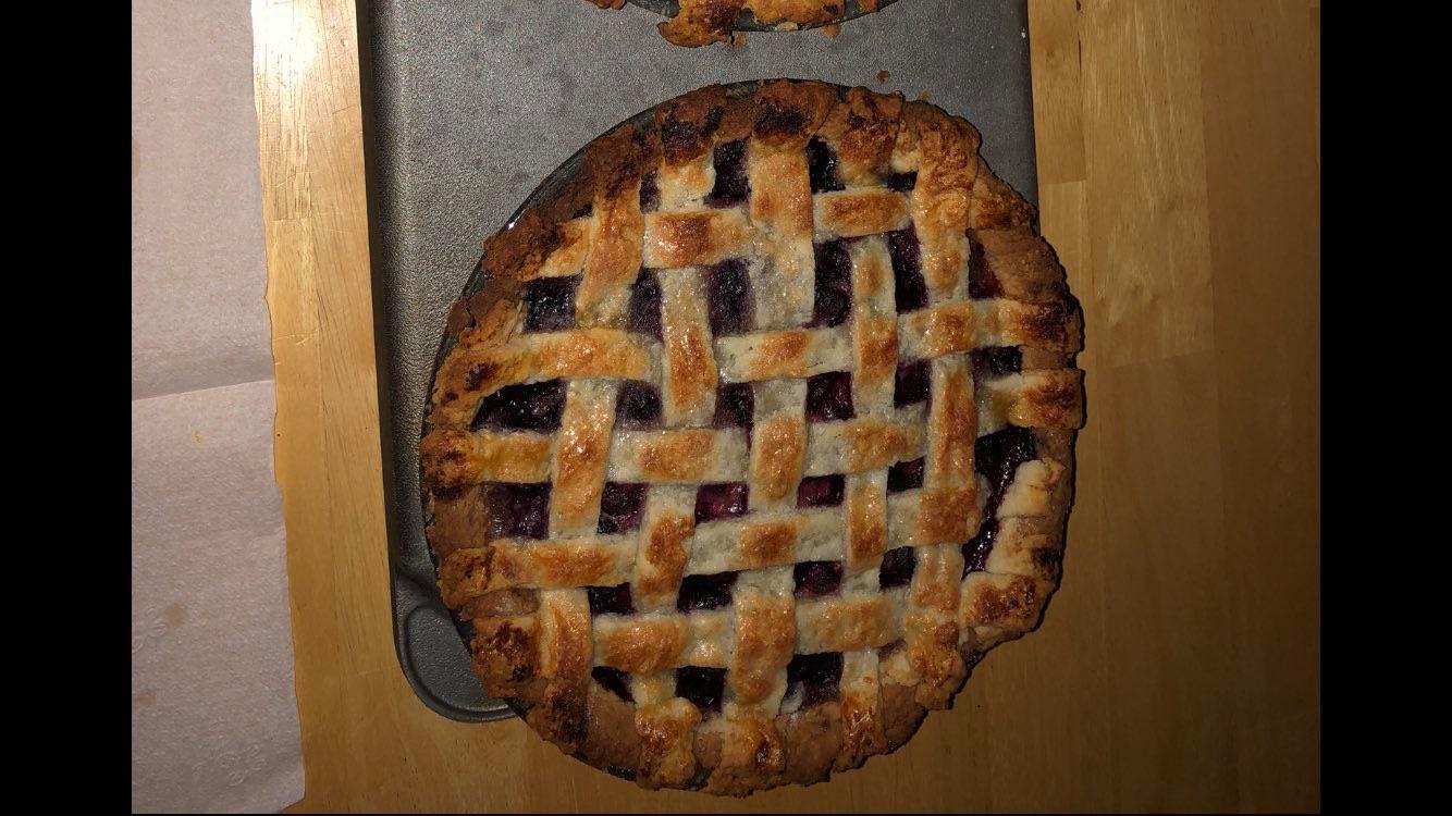 First time making pie. Blueberry with lattice top. | Scrolller