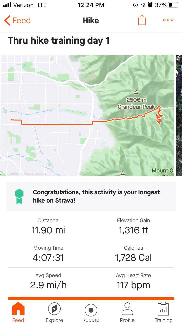 First training hike. Carrying about 15 lbs. walked just under 12 miles in 4 hours. | Scrolller