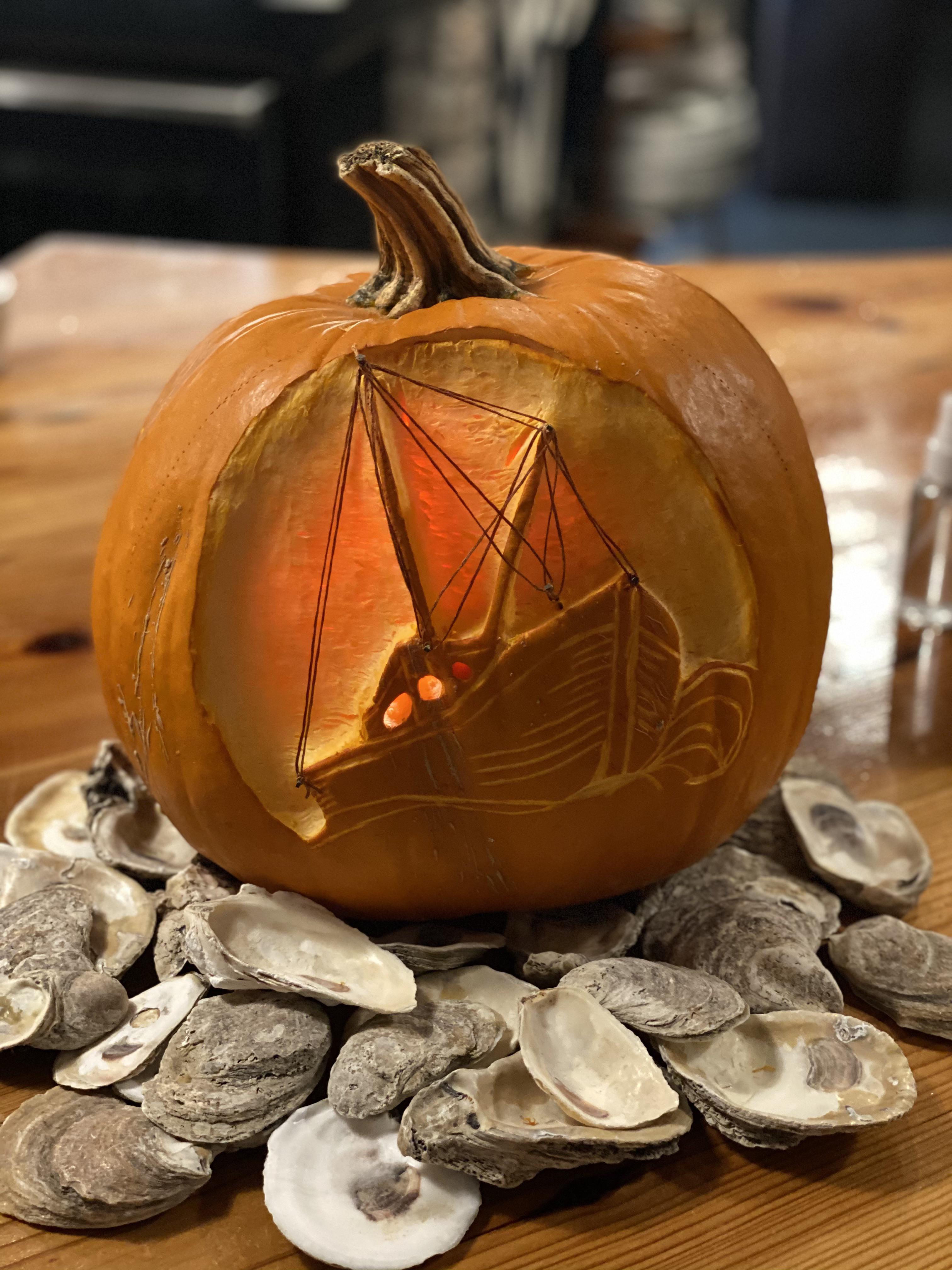 Fishing Boat, Me, Pumpkin Carving, 2020 | Scrolller