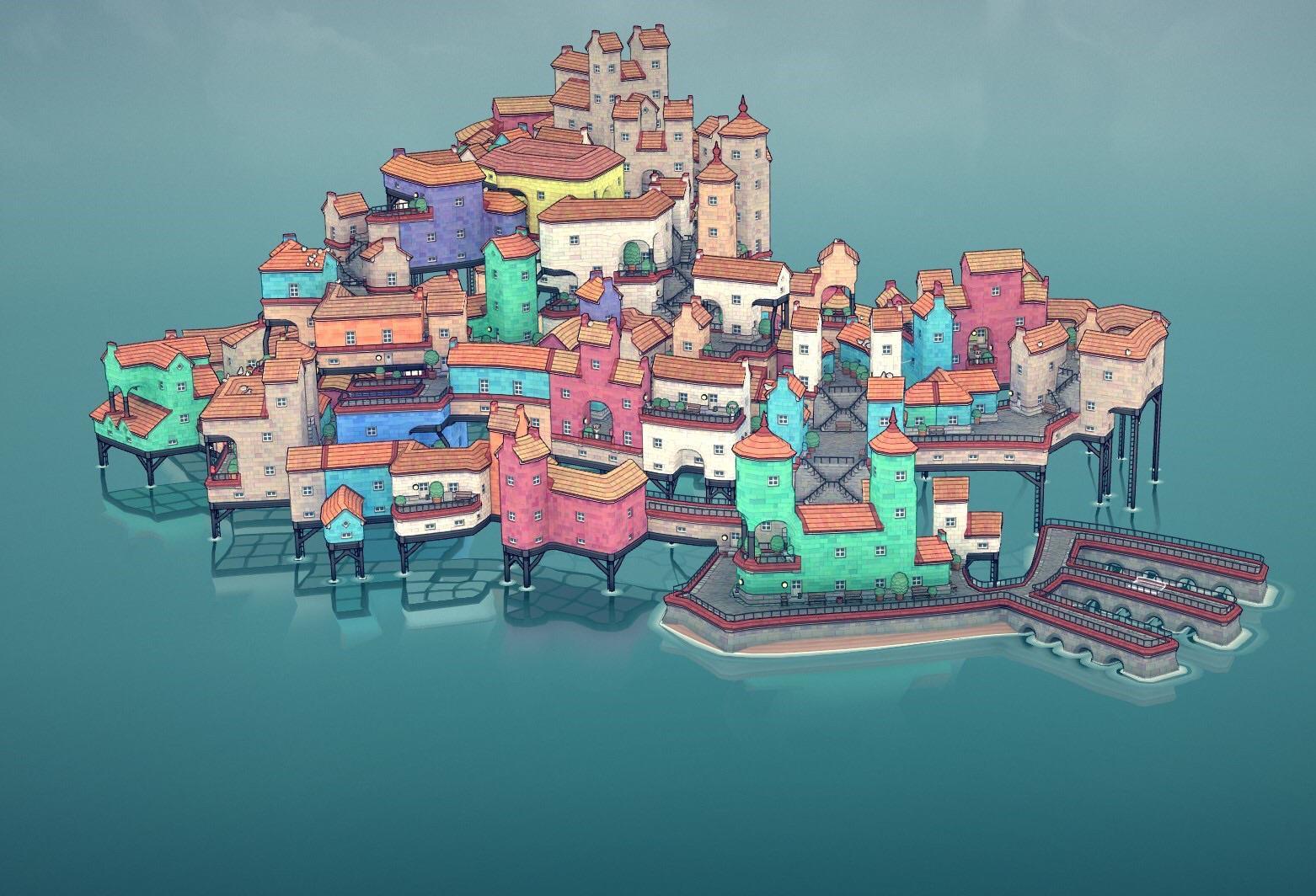 Floating town. Finally learned how to manipulate raised terrain | Scrolller