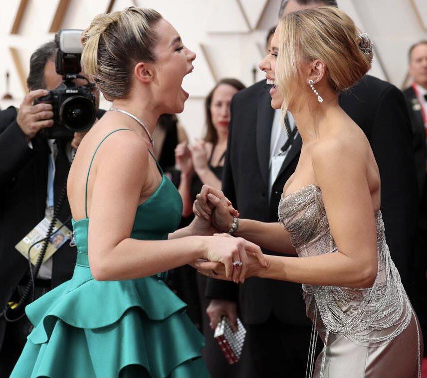 Florence Pugh being taught by Scarlett Johansson how to be the next cock sucker of the MCU ...