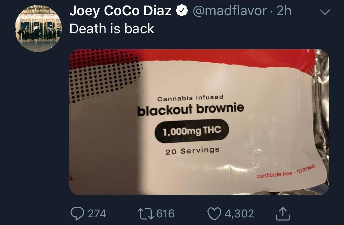 For that one momo who was worried that Uncle Joey giving up edibles was messing with his ...