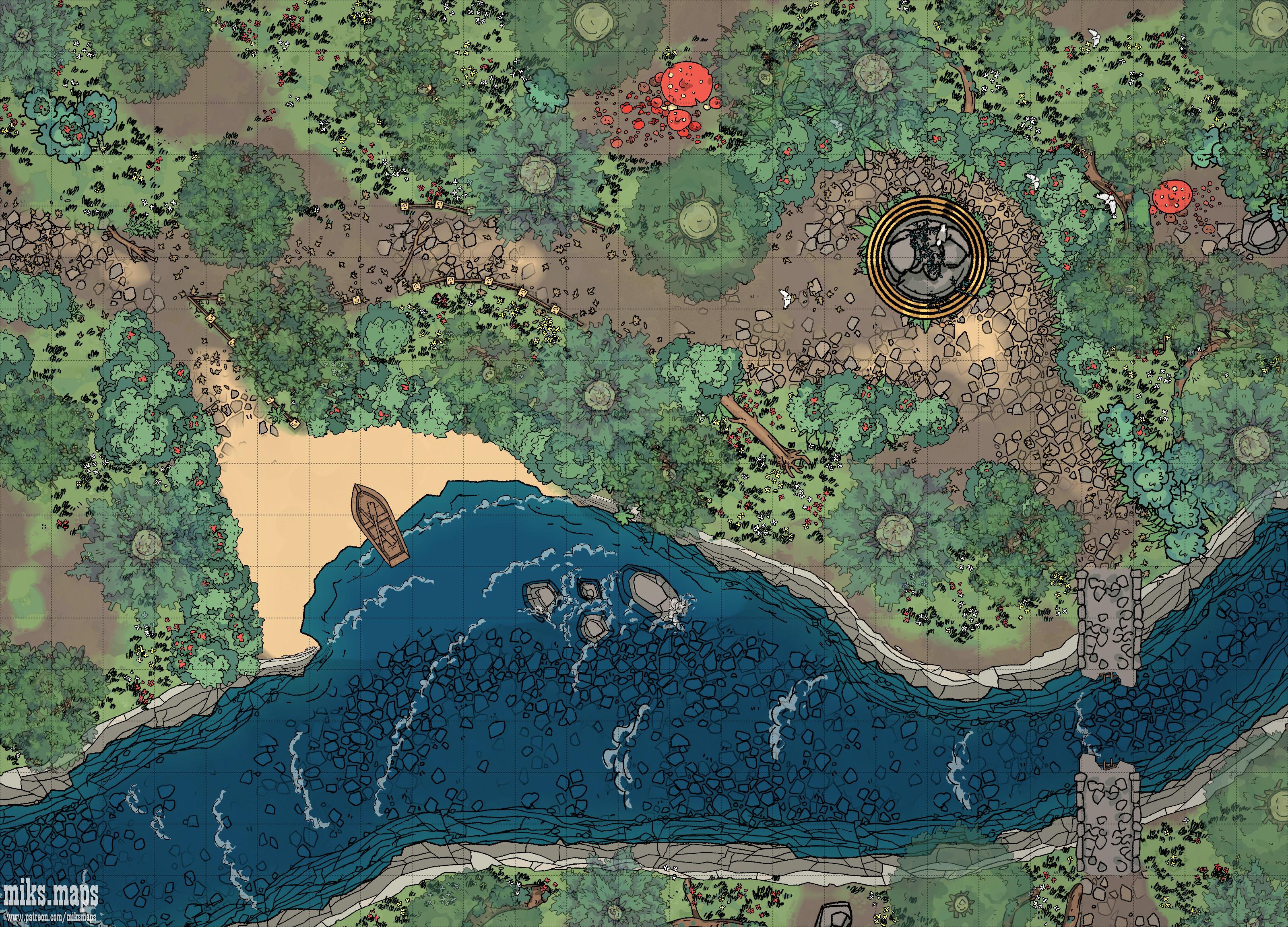 Forest Path [25x18] - Random Encounter Battlemap | Scrolller