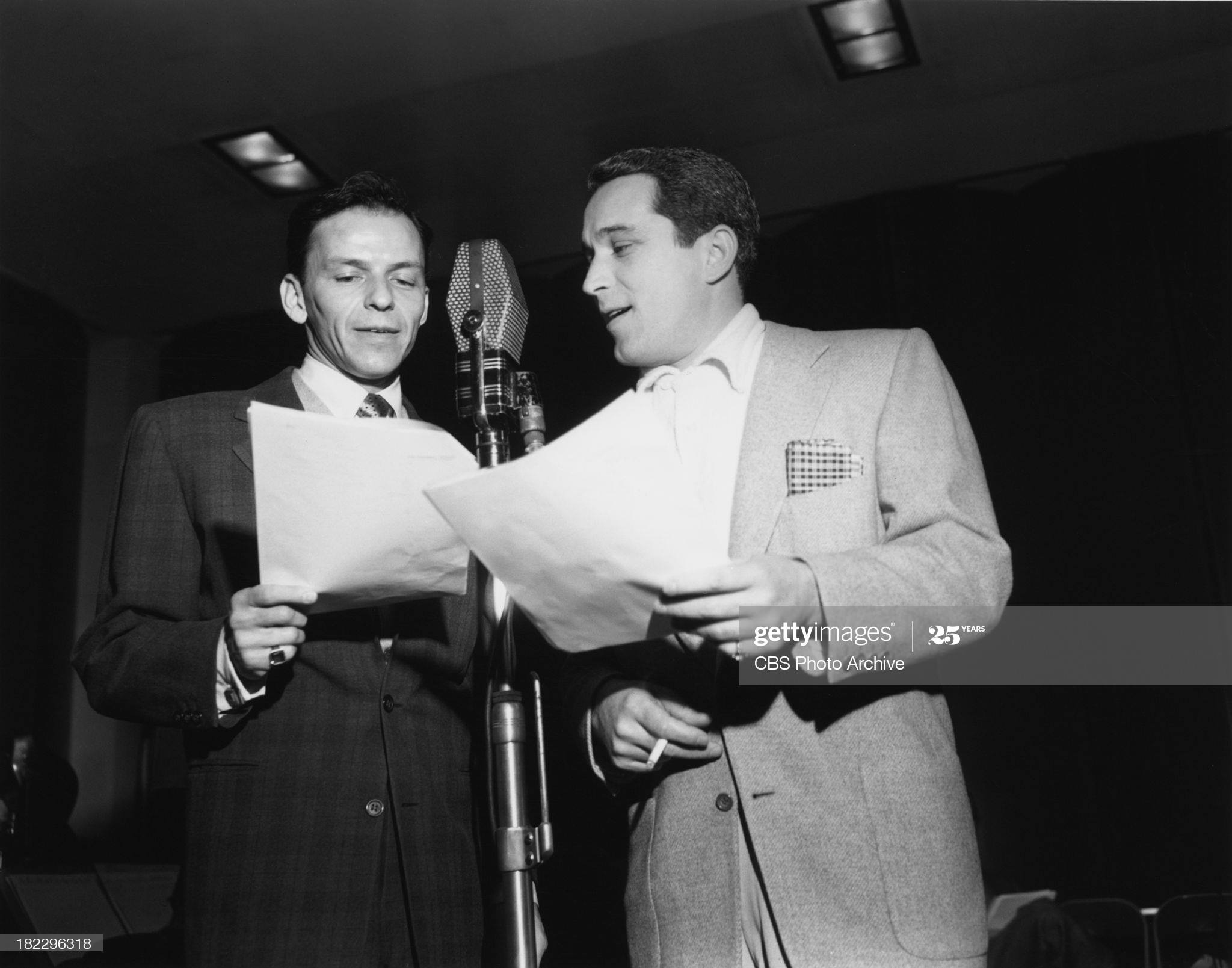 Frank and Perry Como record an episode of "Meet Frank Sinatra", January 31, 1951 | Scrolller