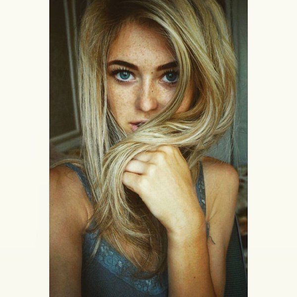 Freckled Blonde in Blue | Scrolller