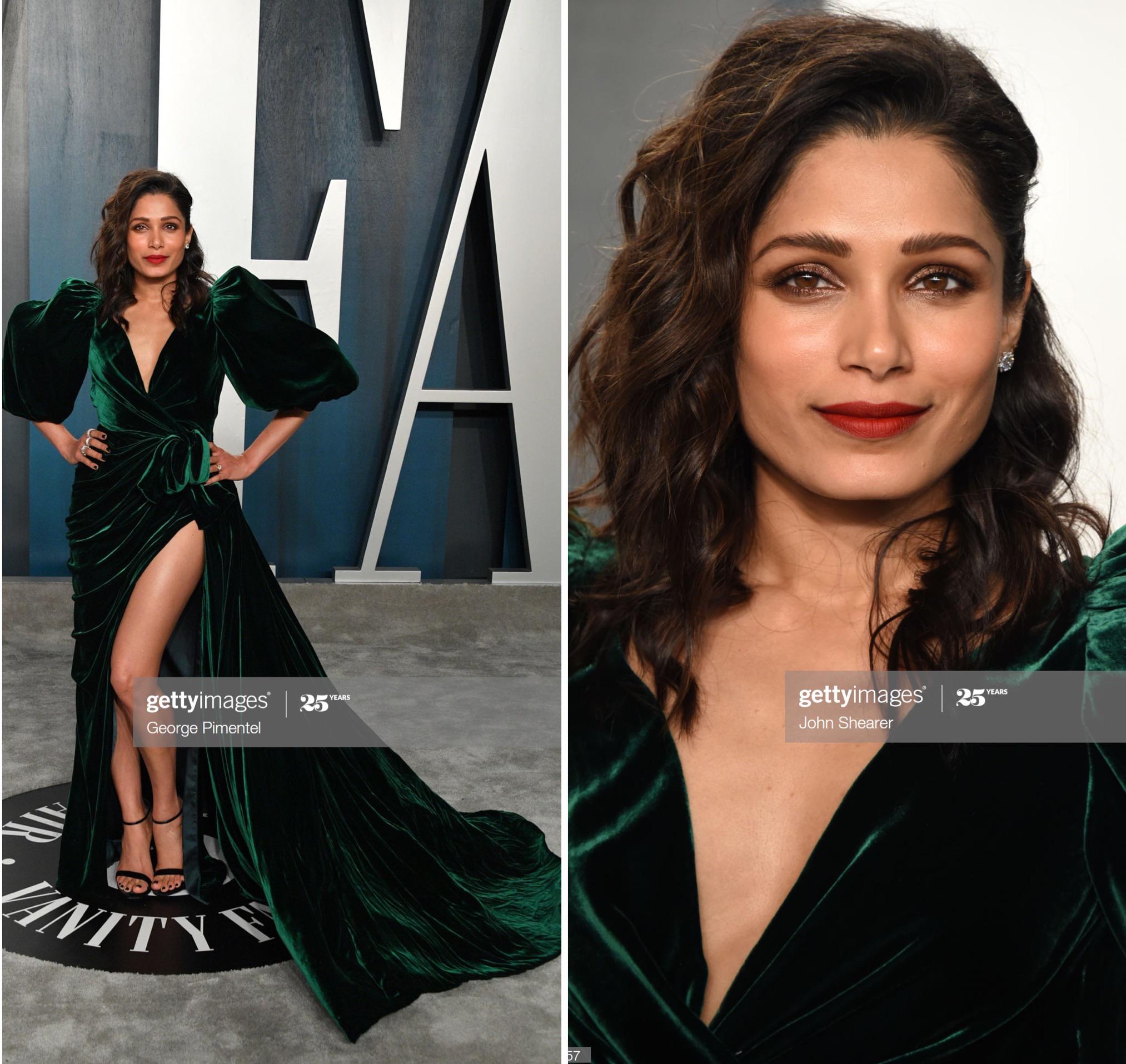 Freida Pinto at the Vanity Fair Oscar party (2020) . | Scrolller