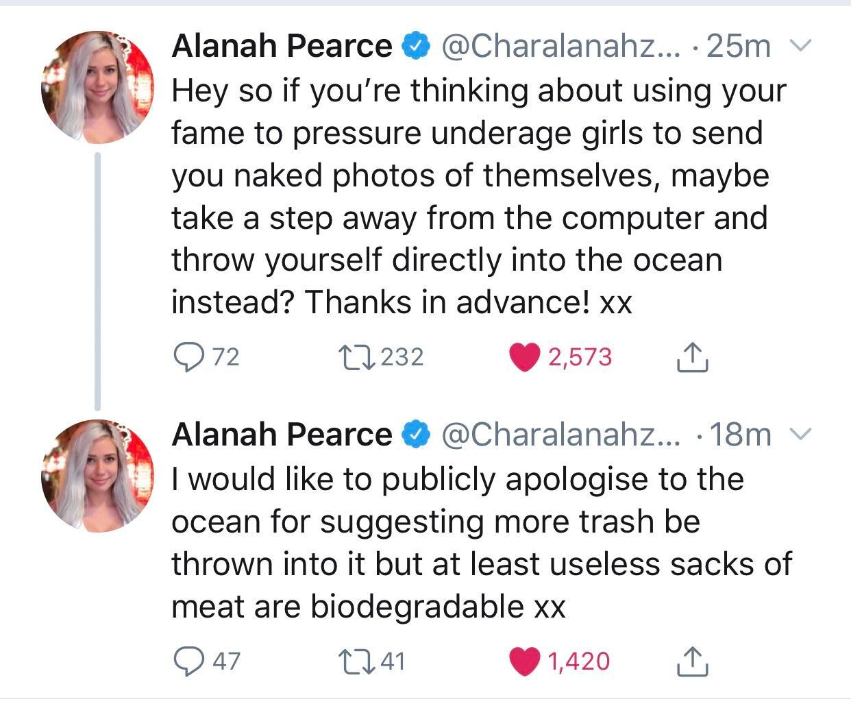 Funhaus Member Alanah Pearce destroys garbage human being. Thank you. | Scrolller