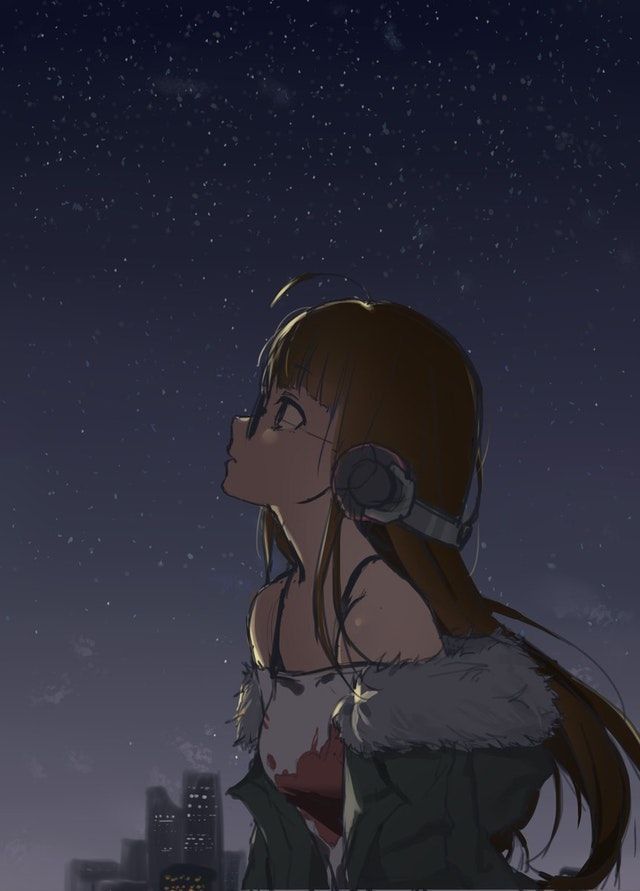 futaba looking at the stars | Scrolller