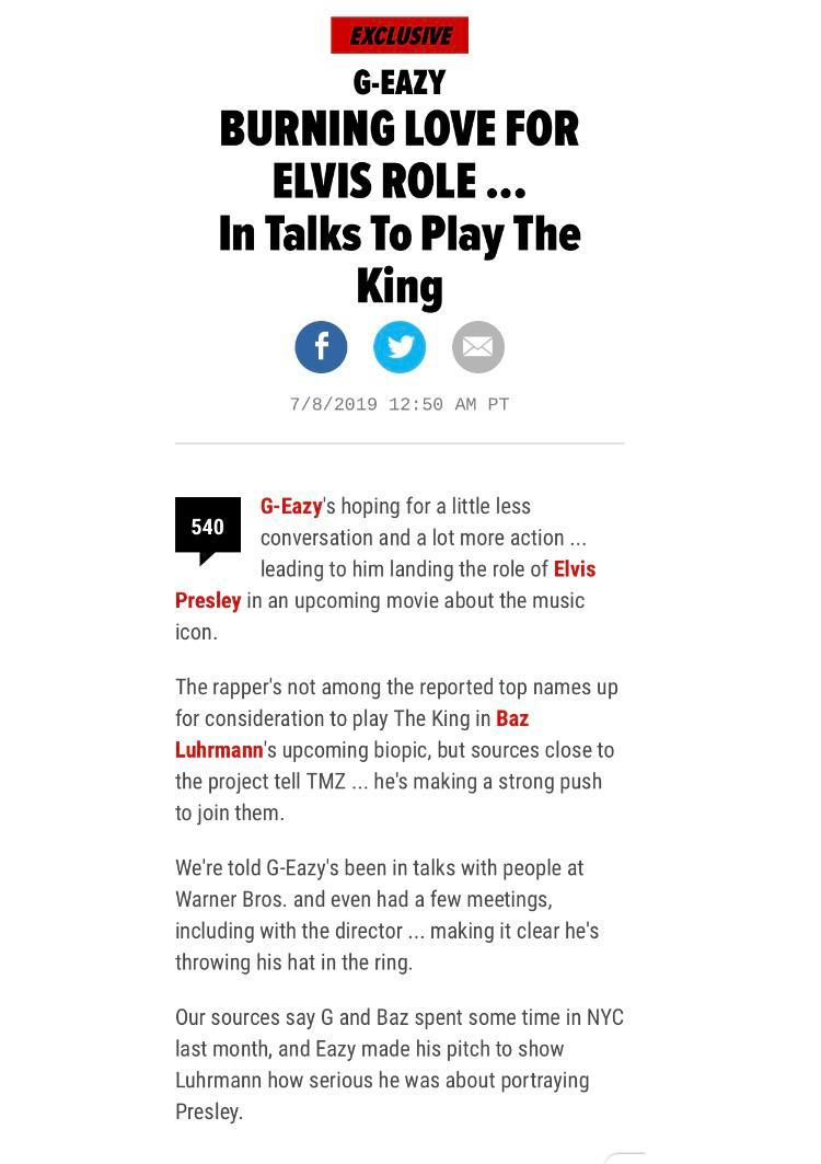 G pushing hard for that Elvis role. | Scrolller