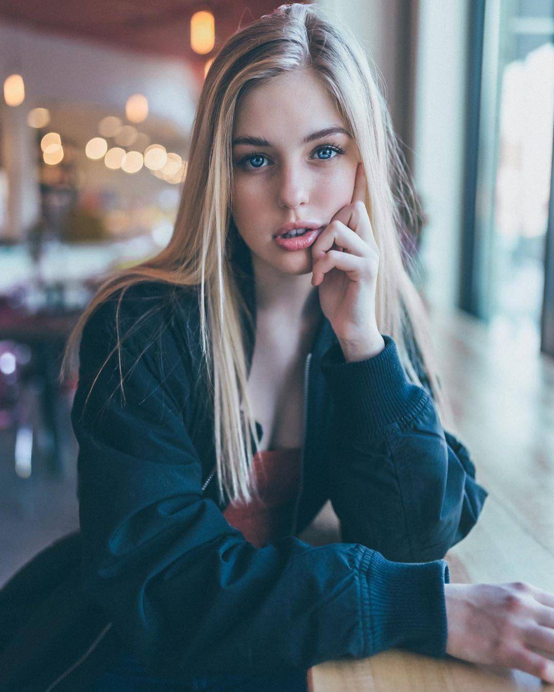 Gabby C Thomas - Red Top with Blue Jacket | Scrolller