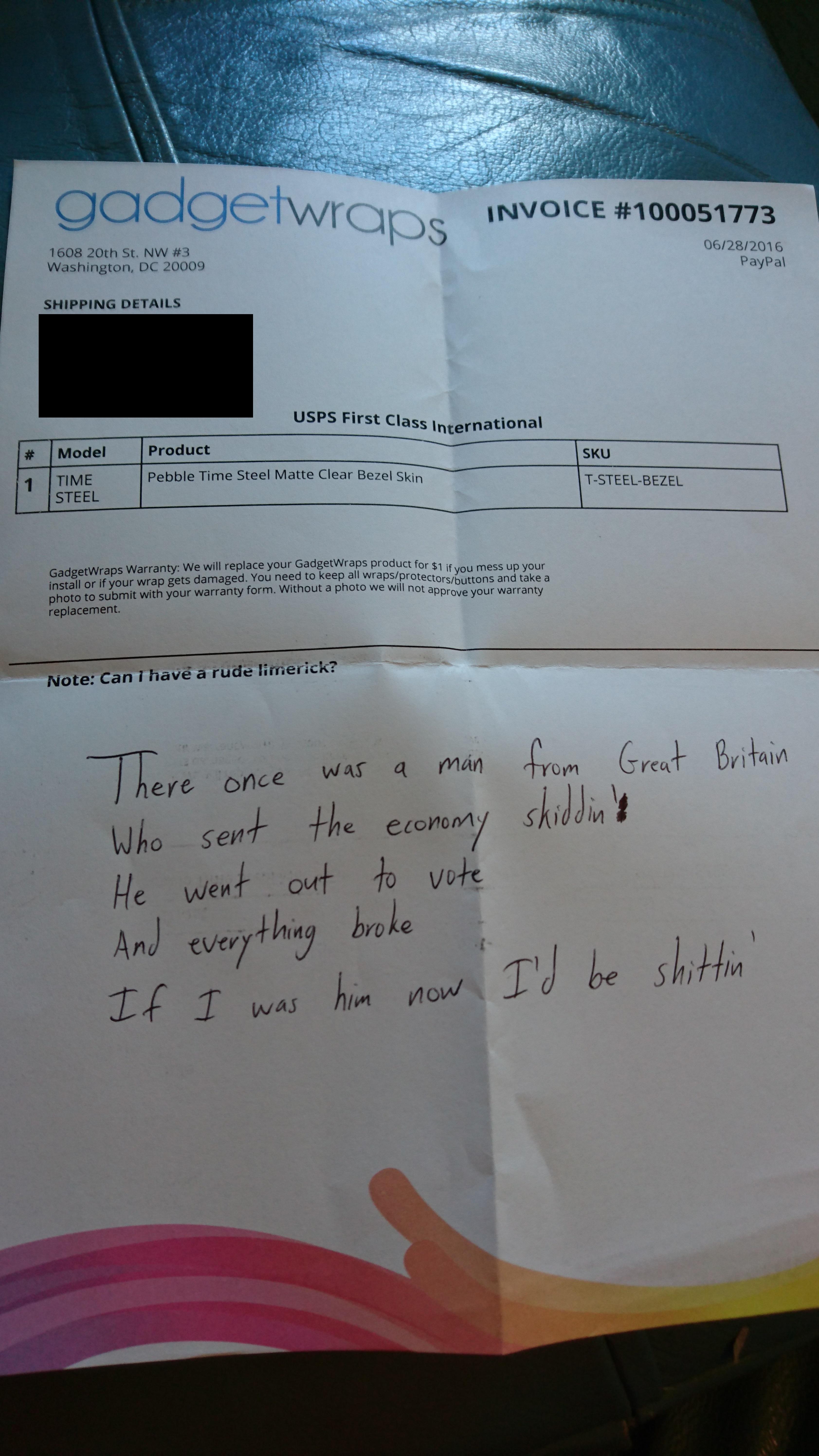 GadgetWraps nails my request for a rude limerick | Scrolller