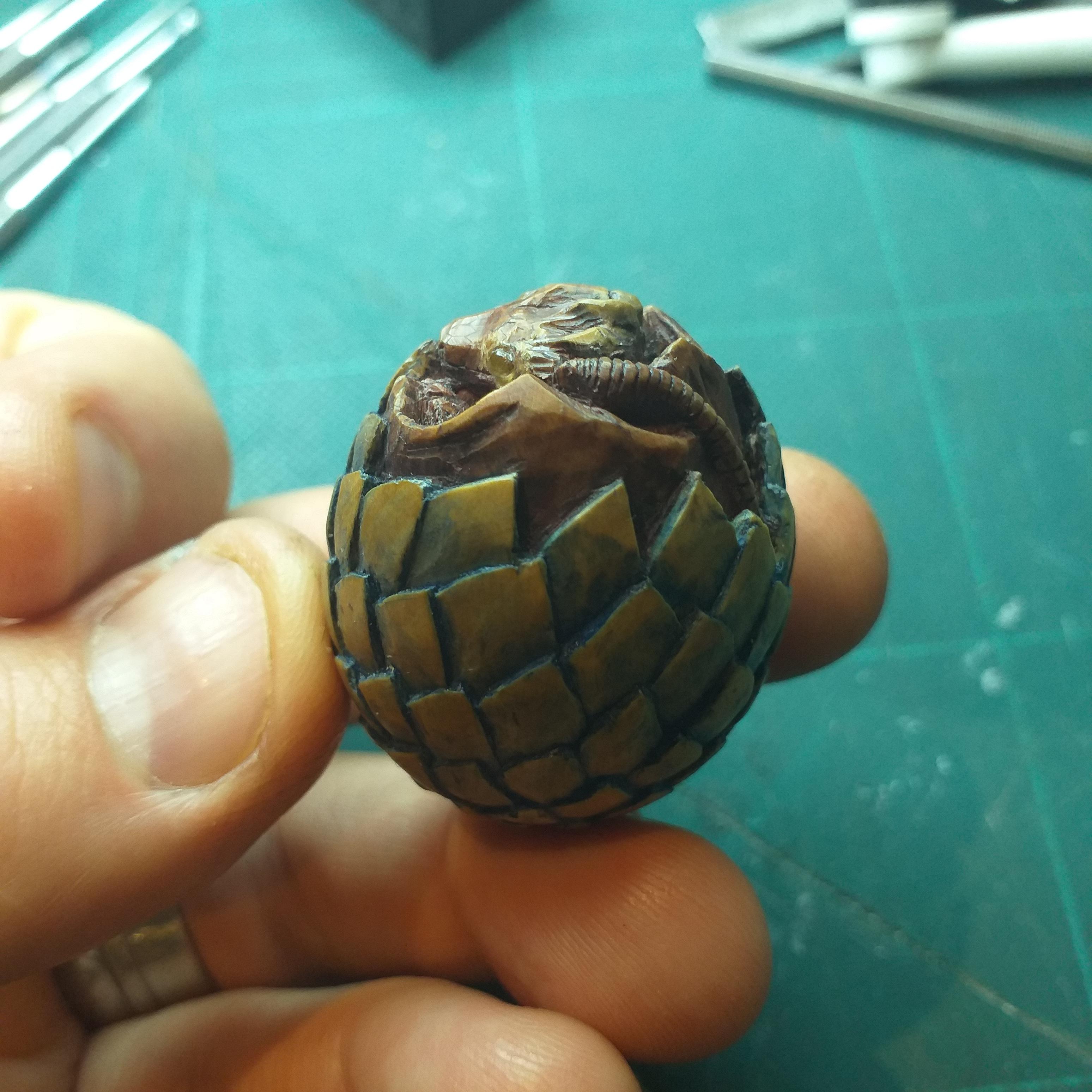 Game of Thrones. Dragon and egg, finished, hand carved in Boxwood and ...