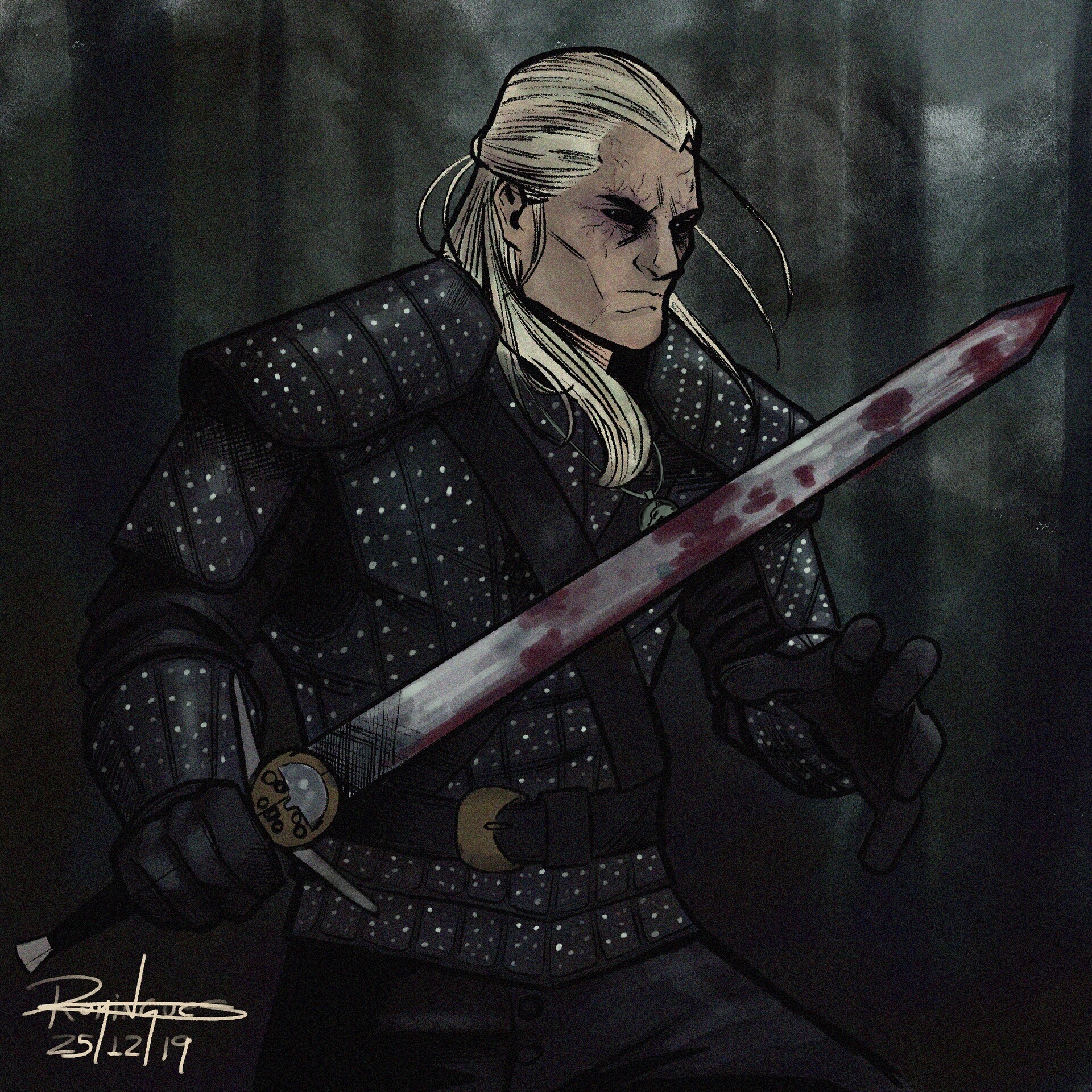 Geralt of Rivia by Rafael Domingues | Scrolller