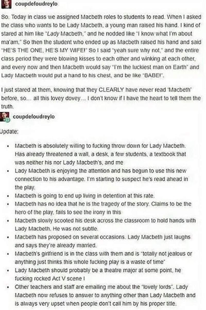 Get yourself a Lady Macbeth! | Scrolller