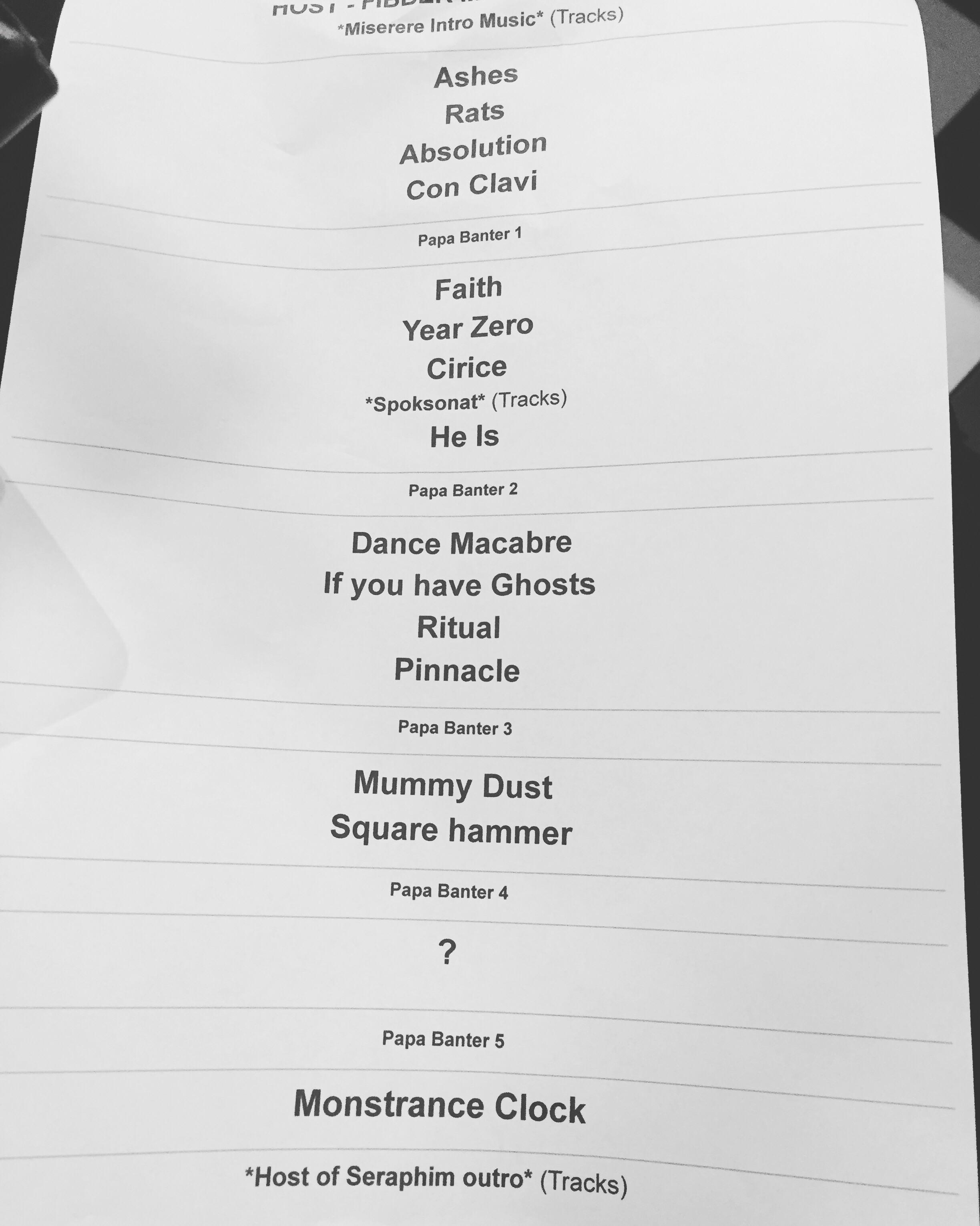 Ghost Setlist | Scrolller