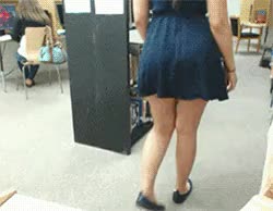 Girl doing full strip and flash in the library | Scrolller