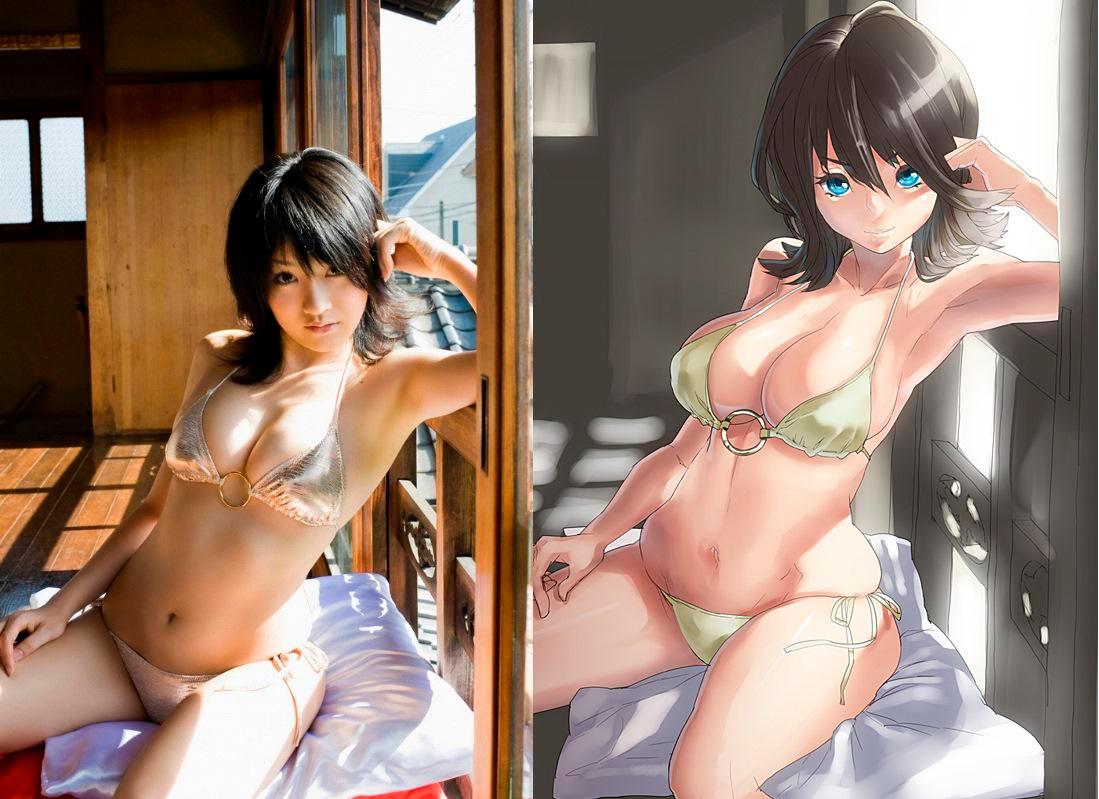 Girl with copper eyes wearing a silver bikini during golden hour | Scrolller