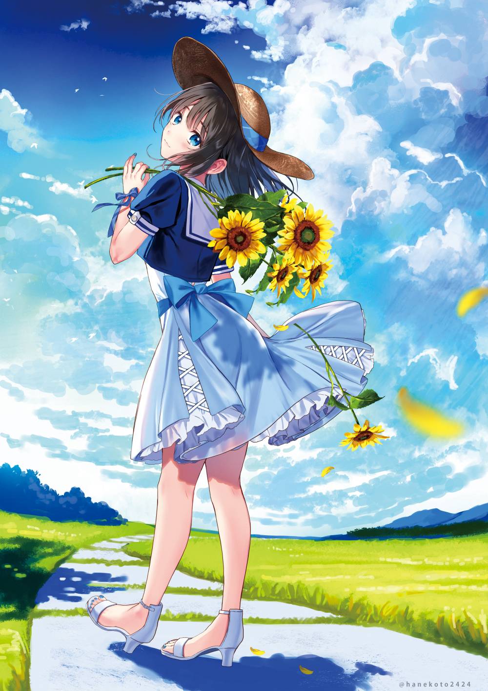 girl with sunflowers [original] | Scrolller