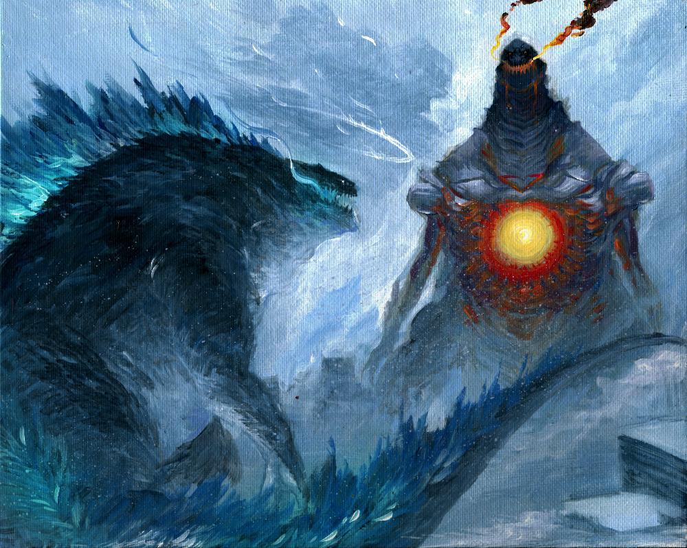 Godzilla vs MechaGodzilla commission! | Scrolller