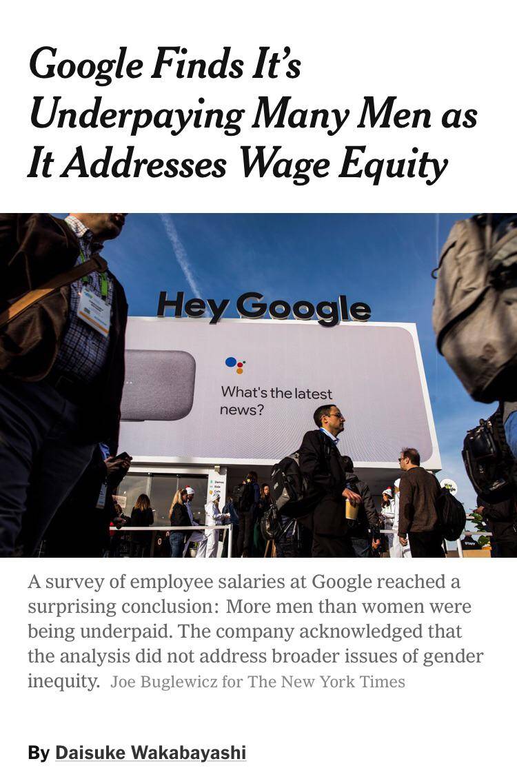 Google finds out its underpaying men while they were trying to pay women more for “equity ...