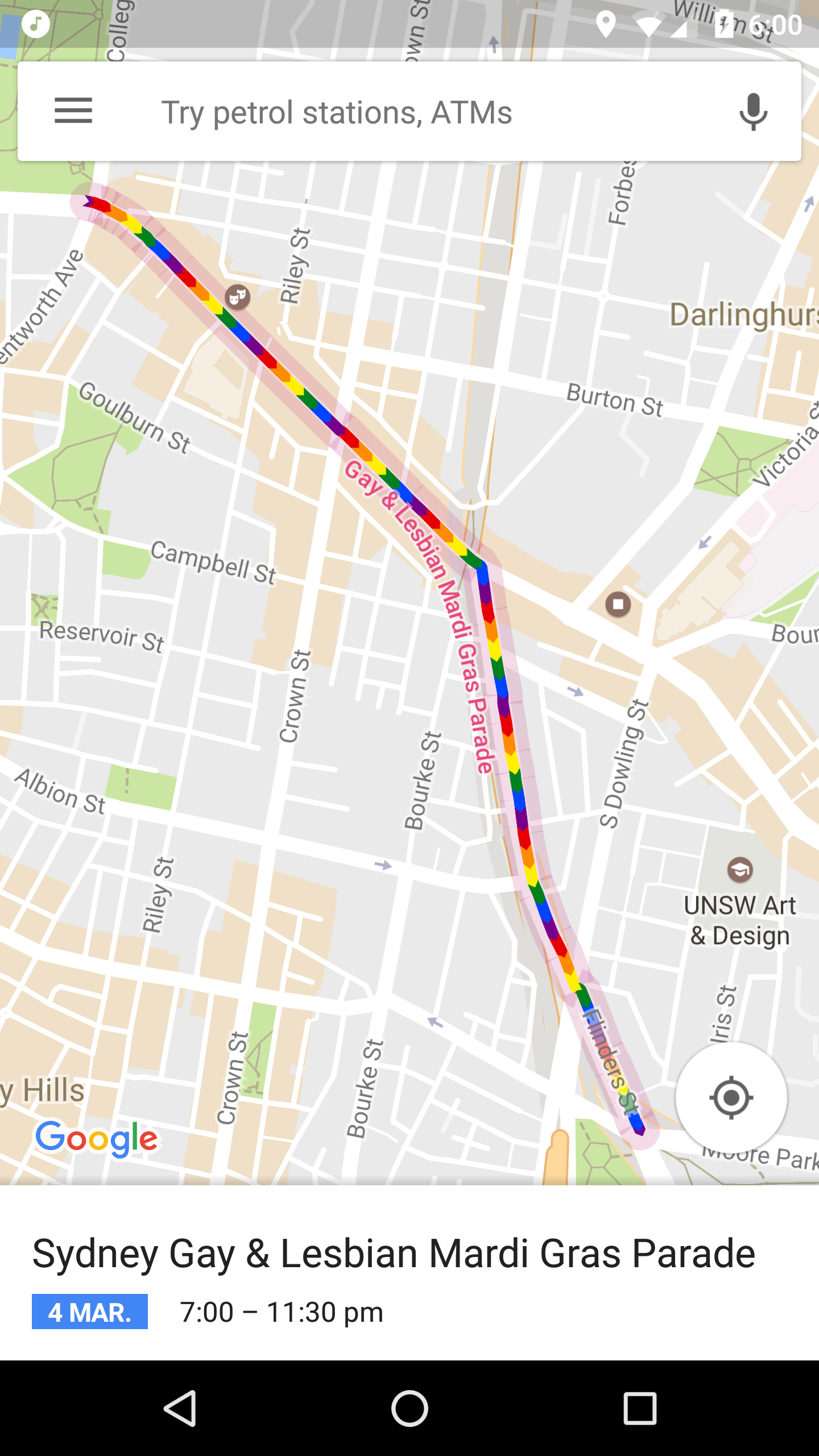Google Maps' traffic notification for Sydney's Mardi Gras | Scrolller