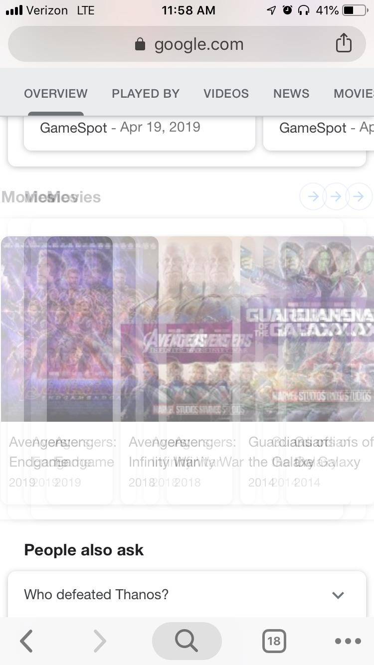 Googling thanos and pressing the gauntlet will snap the search results | Scrolller