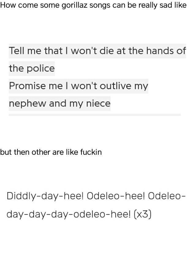 Gorillaz lyrics | Scrolller