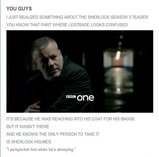 Great observation about the Lestrade scene from the season 3 teaser | Scrolller