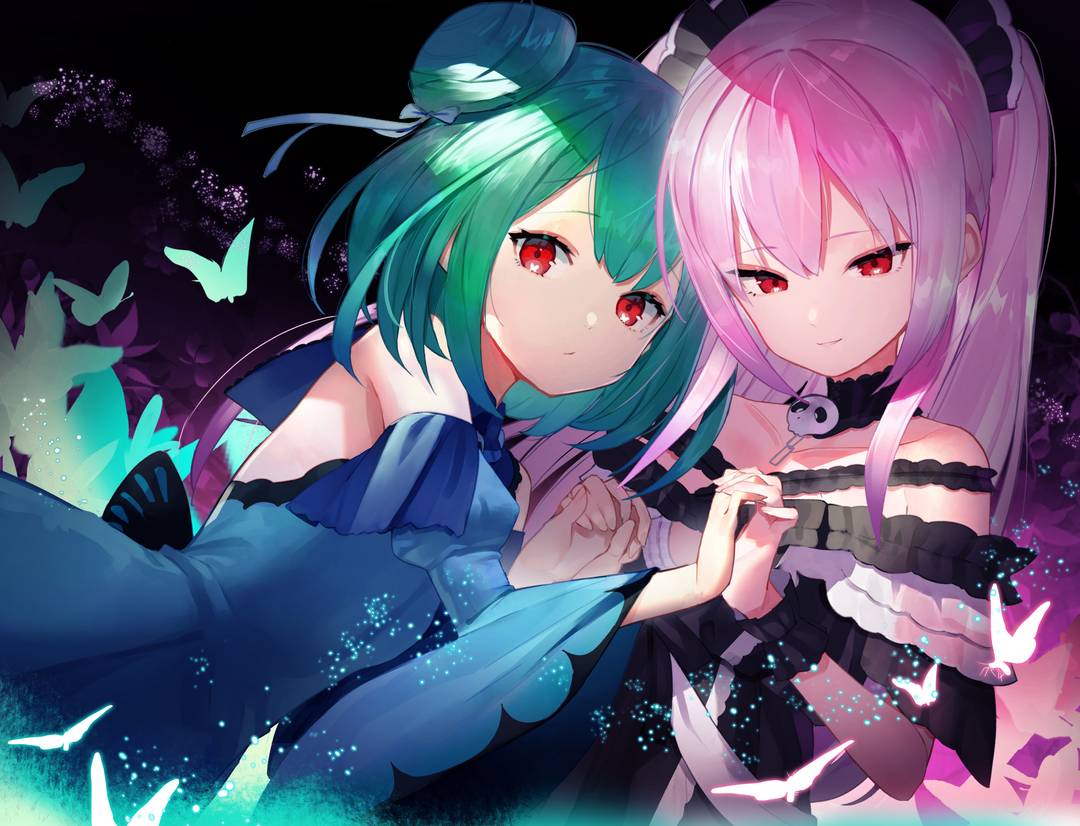 Green & pink Rushia by @Sco_ttie | Scrolller